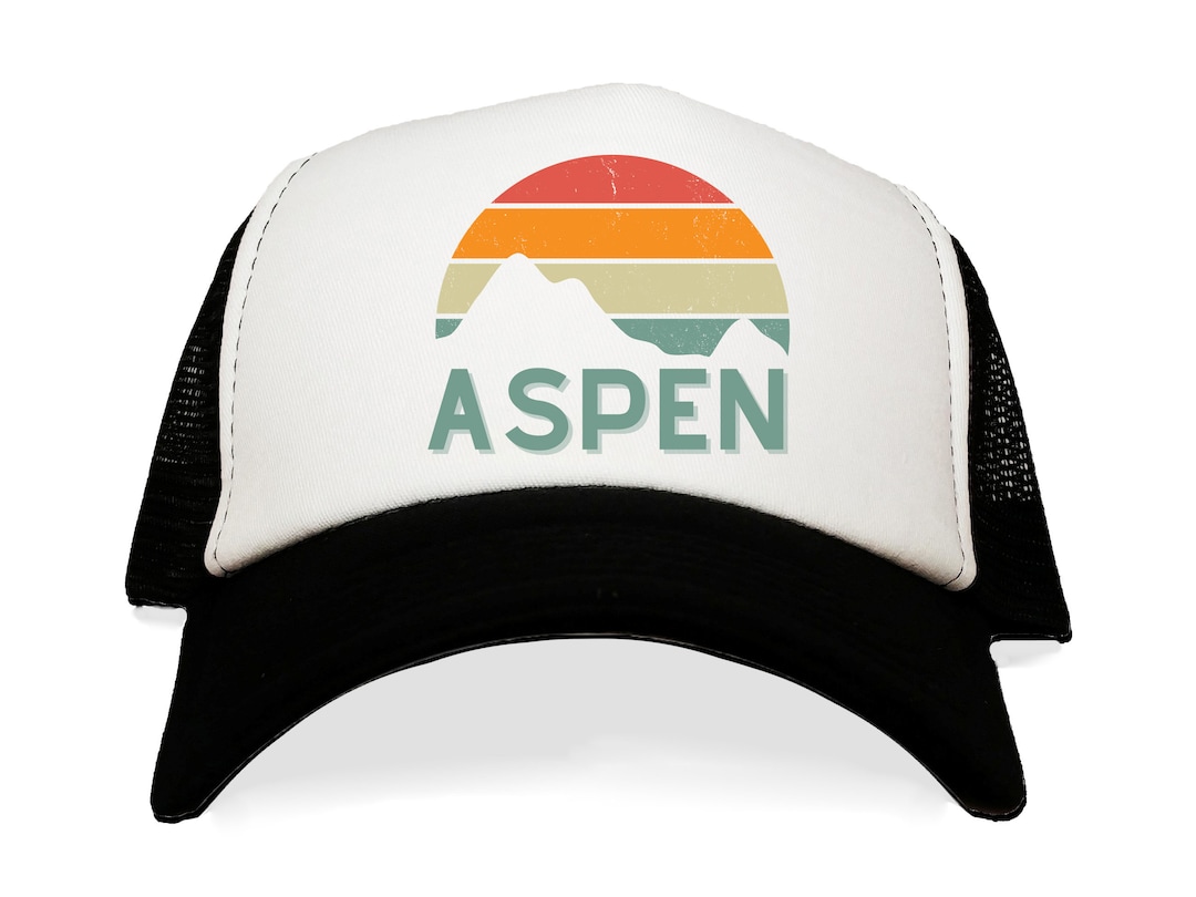 Aspen Colorado Hat. Mountain Baseball Cap. Retro Modern Mesh Hats ...