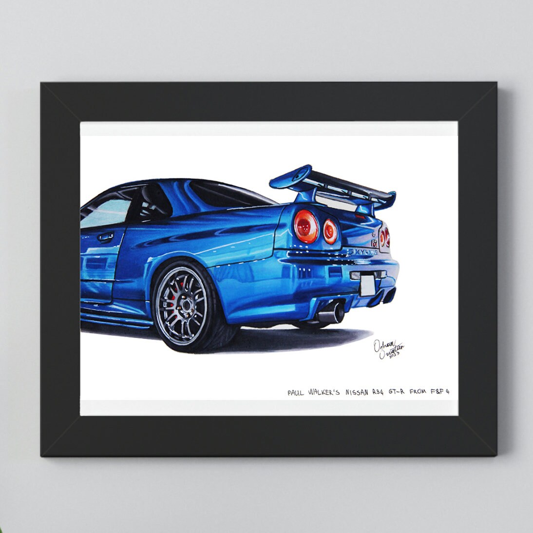 Nissan R34 GT-R Digital File or Prints Car Portrait Car - Etsy