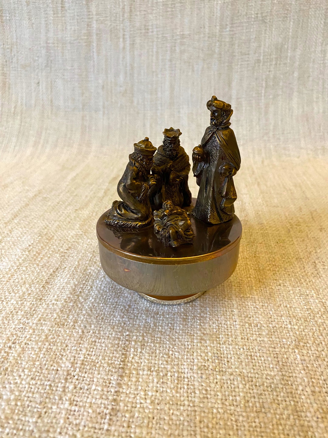 Vintage Nativity Music Box – Birth of Jesus Scene, Holy Christmas Decor ...