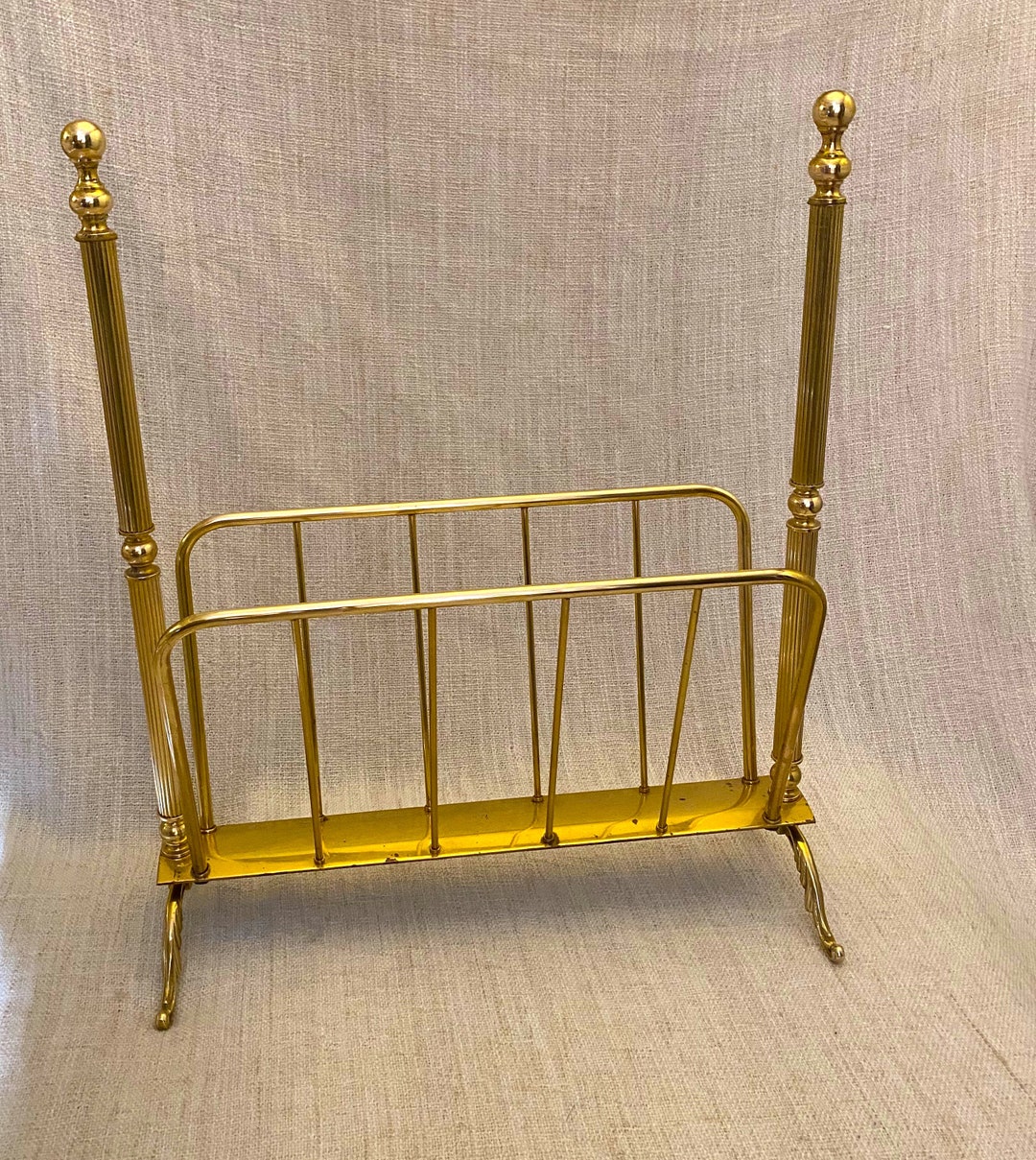 Vintage Newspaper Stand, Newspaper Table, Newspaper Rack Made of Brass ...