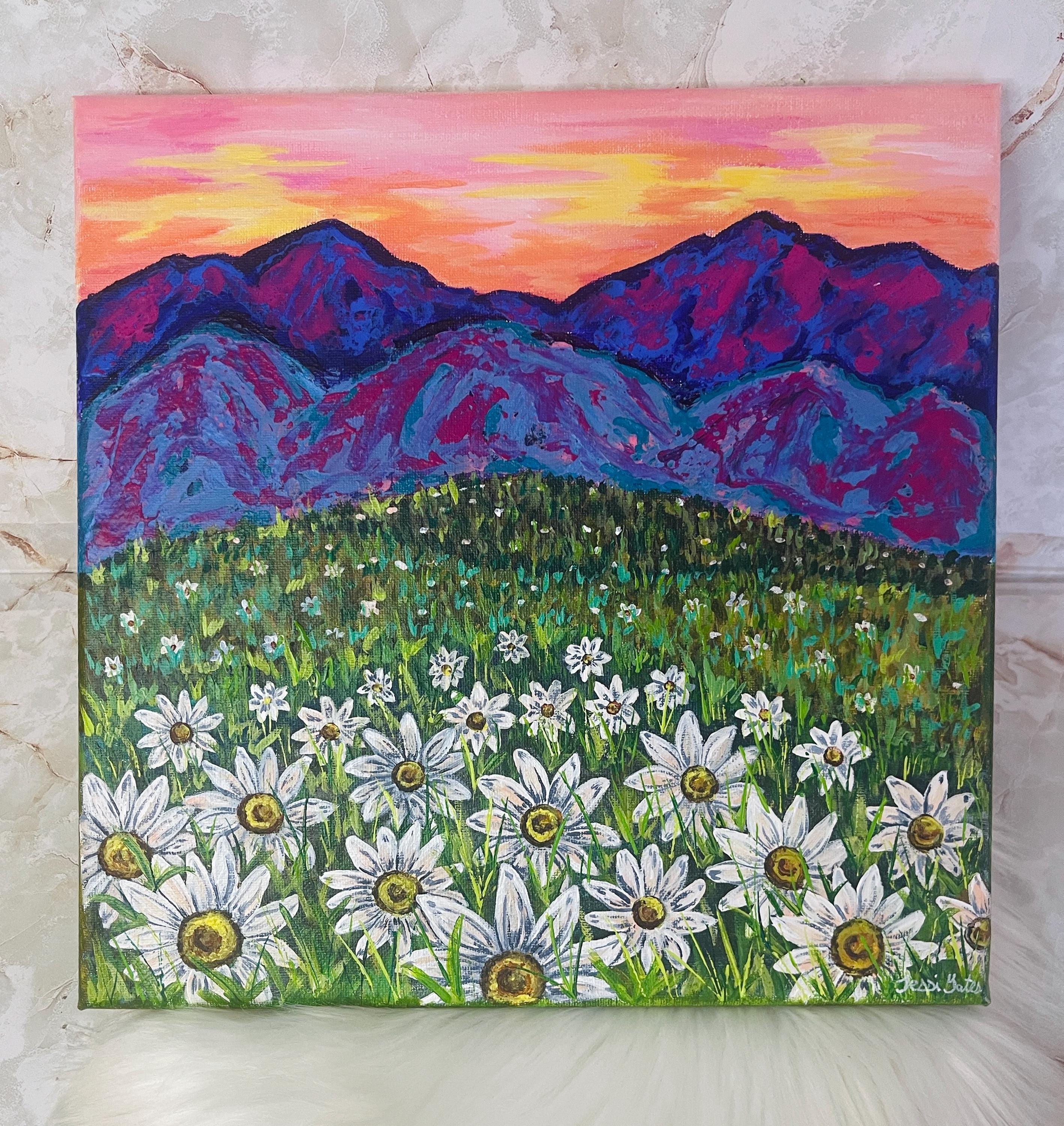 Daisy Field Dreamscape, Daisy Field Painting on Canvas, Daisy Art ...