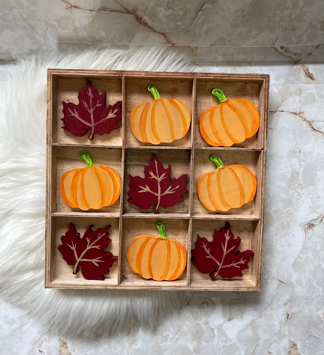 Hand Painted Wooden Tic Tac Toe Boards Fall Themed Tic Tac - Etsy