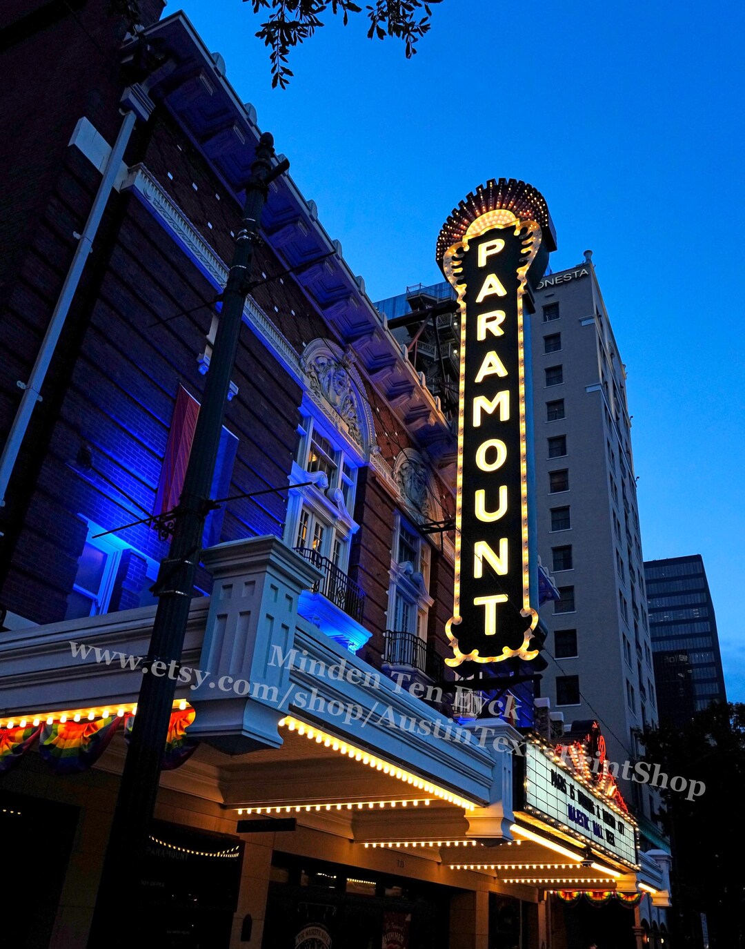 Paramount Theater Vertical Photo Print, Downtown Austin Texas ...