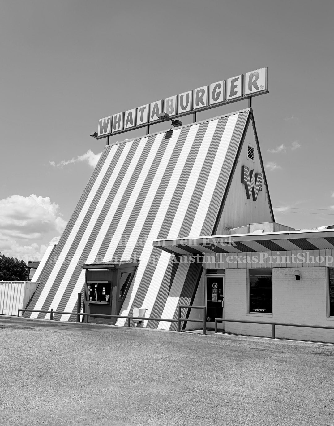 VERTICAL Black and White Whataburger Restaurant Photo Print, Austin ...