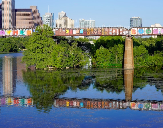 Horizontal Austin Graffiti Bridge Photo Print Never Give up - Etsy