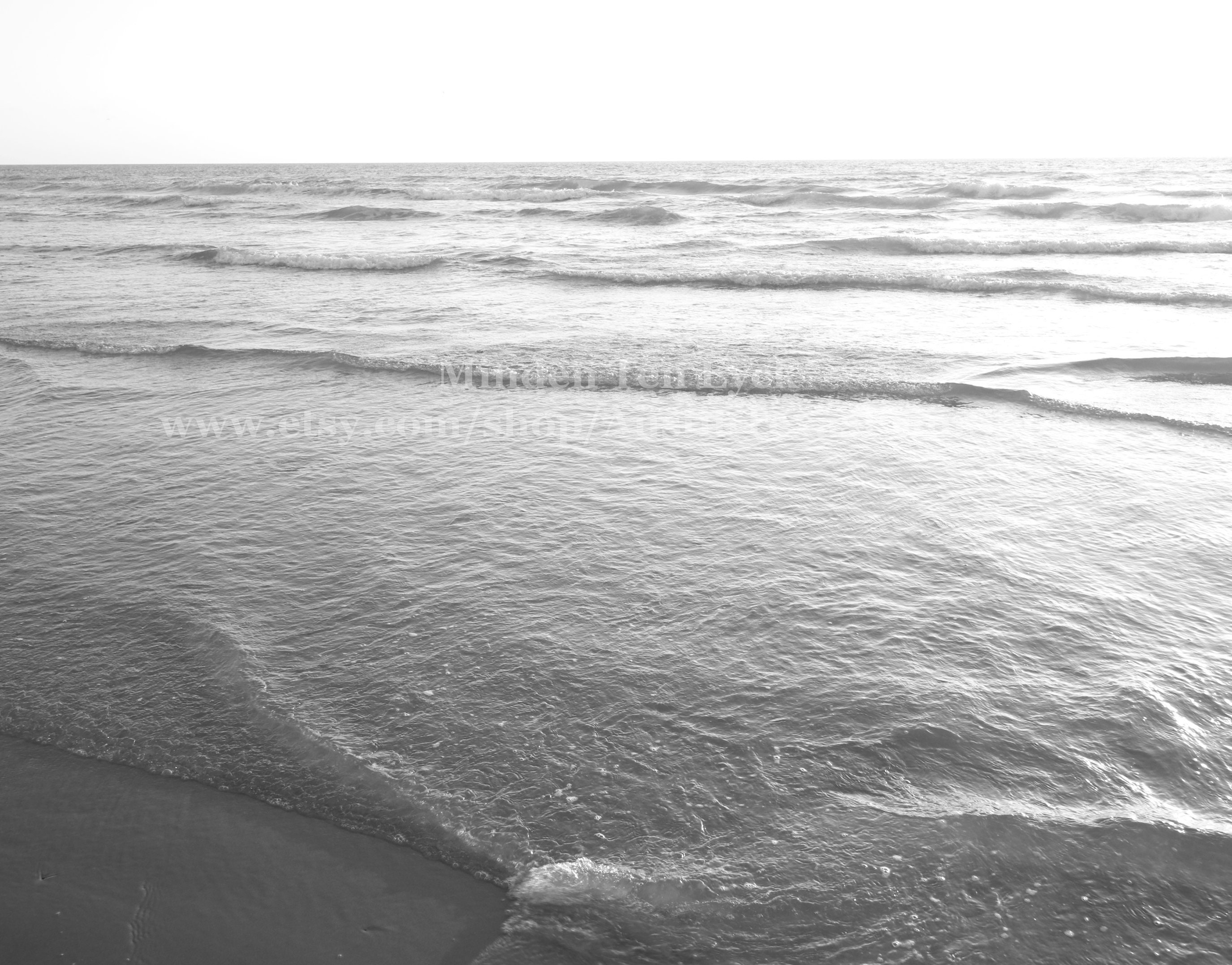 Black and White Beach Photo Print Beach Wall Art Ocean Waves | Etsy