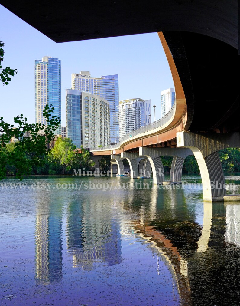 Vertical Austin Print: Pfluger Pedestrian Bridge, Downtown ATX, Texas ...