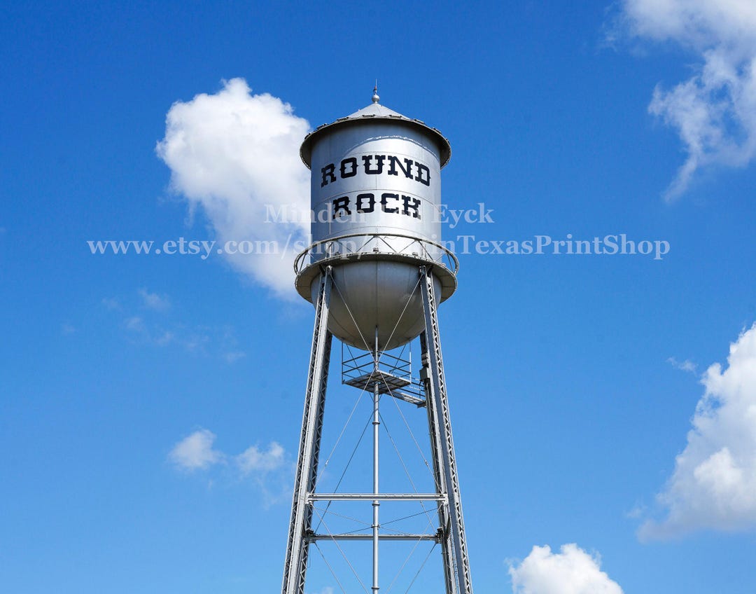Round Rock Water Tower Photo: Texas Art Print - Etsy
