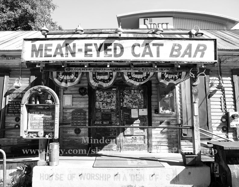 Mean Eyed Cat Bar Austin Photo Print Johnny Cash Music Austin - Etsy