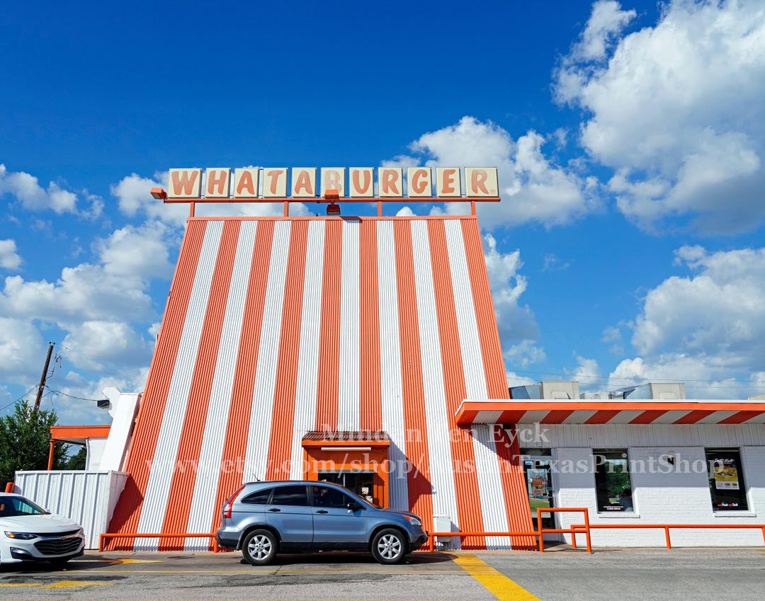 Whataburger Horizontal Color Photo Print, Orange and White Stripes - Etsy