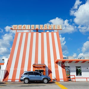 Whataburger Horizontal Color Photo Print, Orange and White Stripes - Etsy