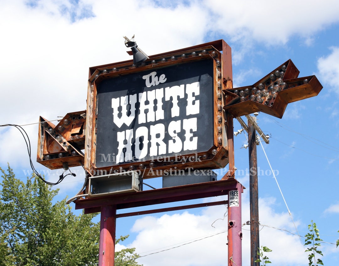 Color White Horse Austin Texas Photo Print Atx Signs Atx Live Music ...
