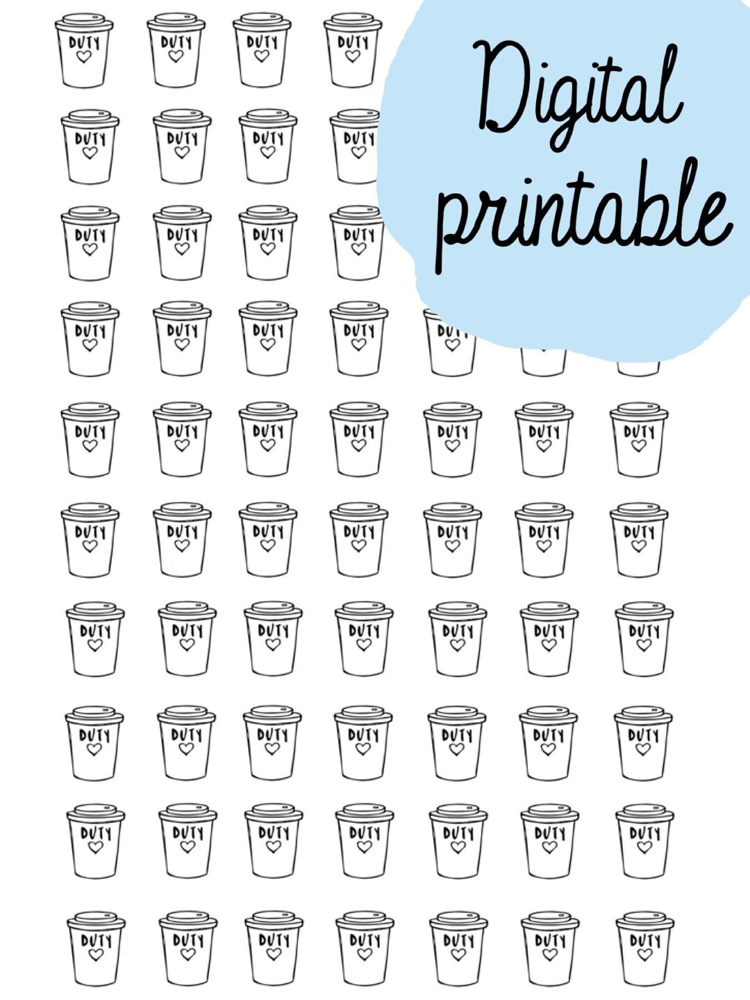 Duty Planner Sticker Digital Printable - Etsy
