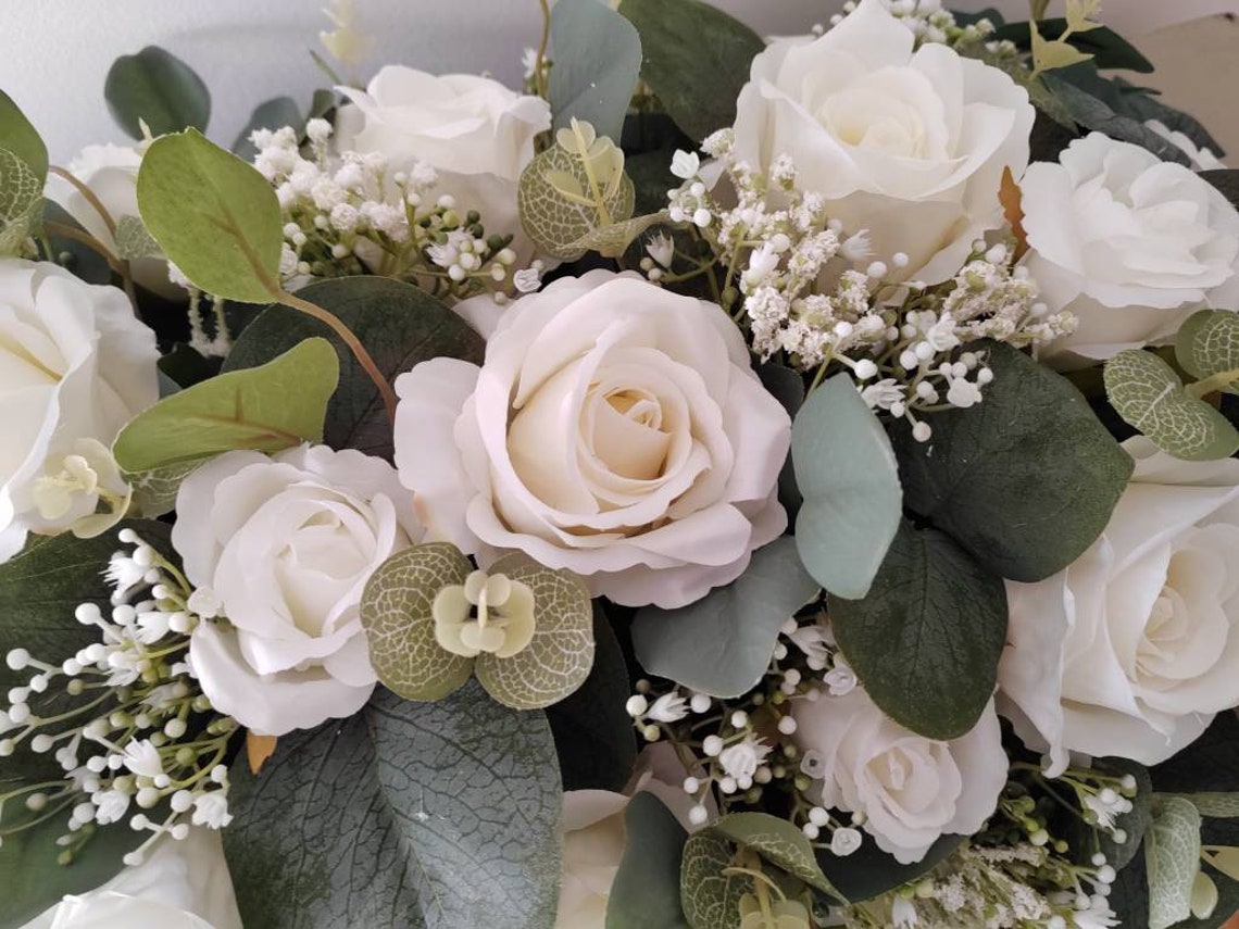 Large Classic Ivory Rose & Peony Wedding Table Centrepiece - Etsy UK