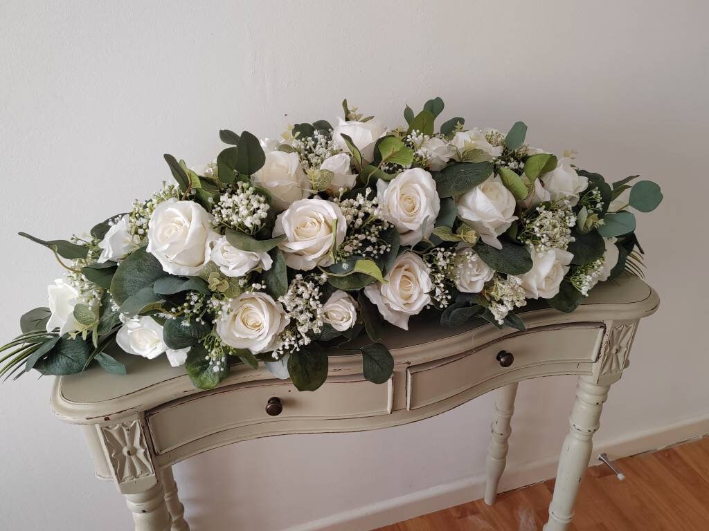 Large Classic Ivory Rose & Peony Wedding Table Centrepiece - Etsy UK