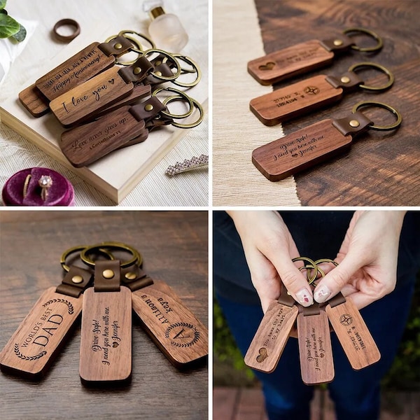 Wooden Keychain - Etsy