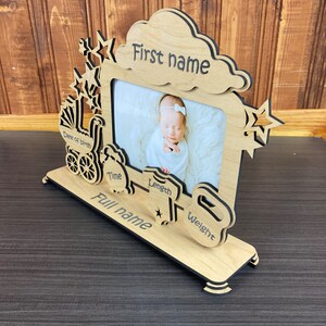 Baby Picture Frame, Nursery Decor, Personalize Birth Stat Picture Frame ...
