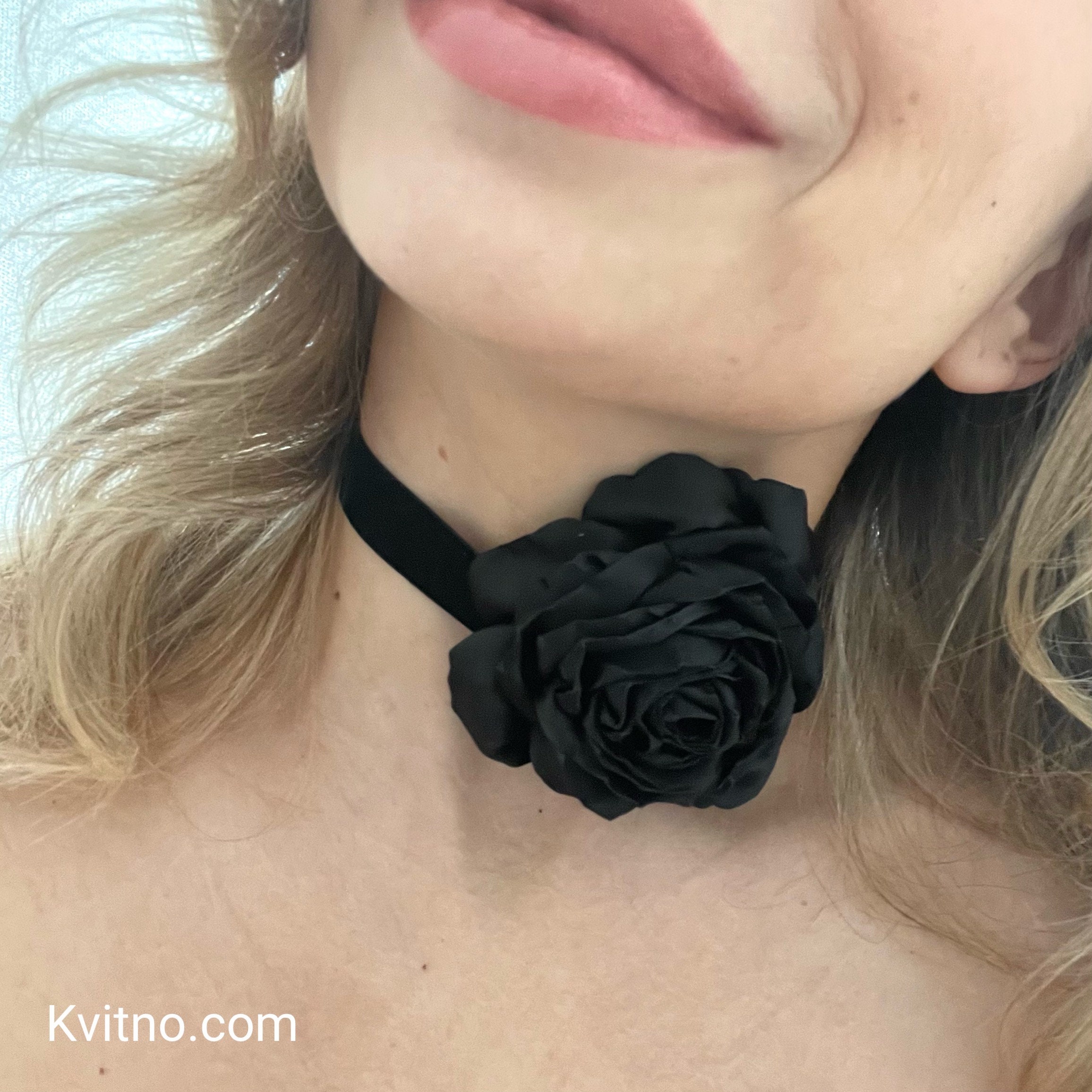 Black Flower Choker Necklace Velvet Choker Victorian Choker - Etsy