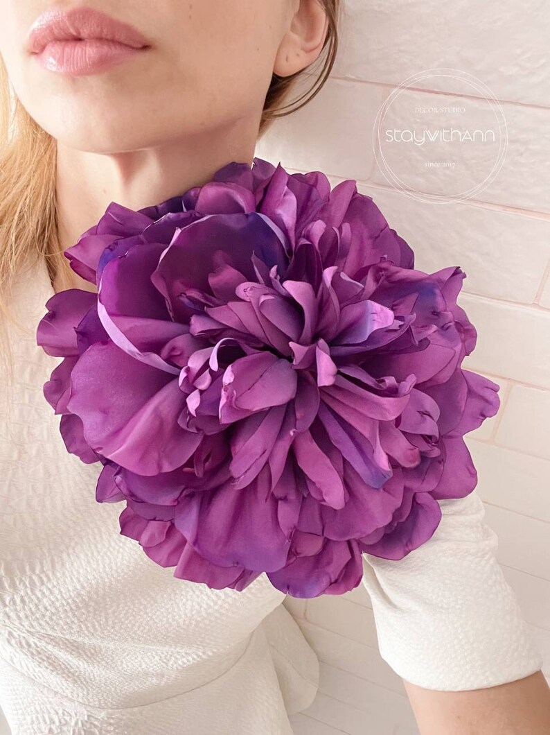 Large Flower Brooch Giant Flower Fabric Flower for Prom - Etsy