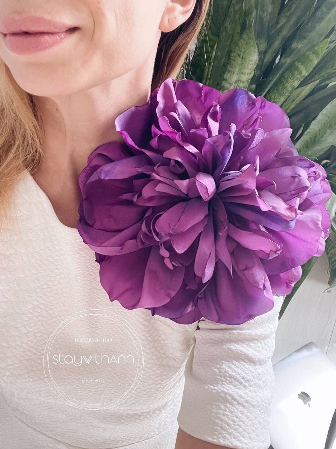 Large Flower Brooch Giant Flower Fabric Flower for Prom Anniversary ...