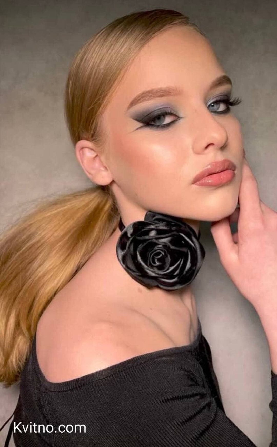 Black Flower Choker Necklace Velvet Choker Victorian Choker Formal ...