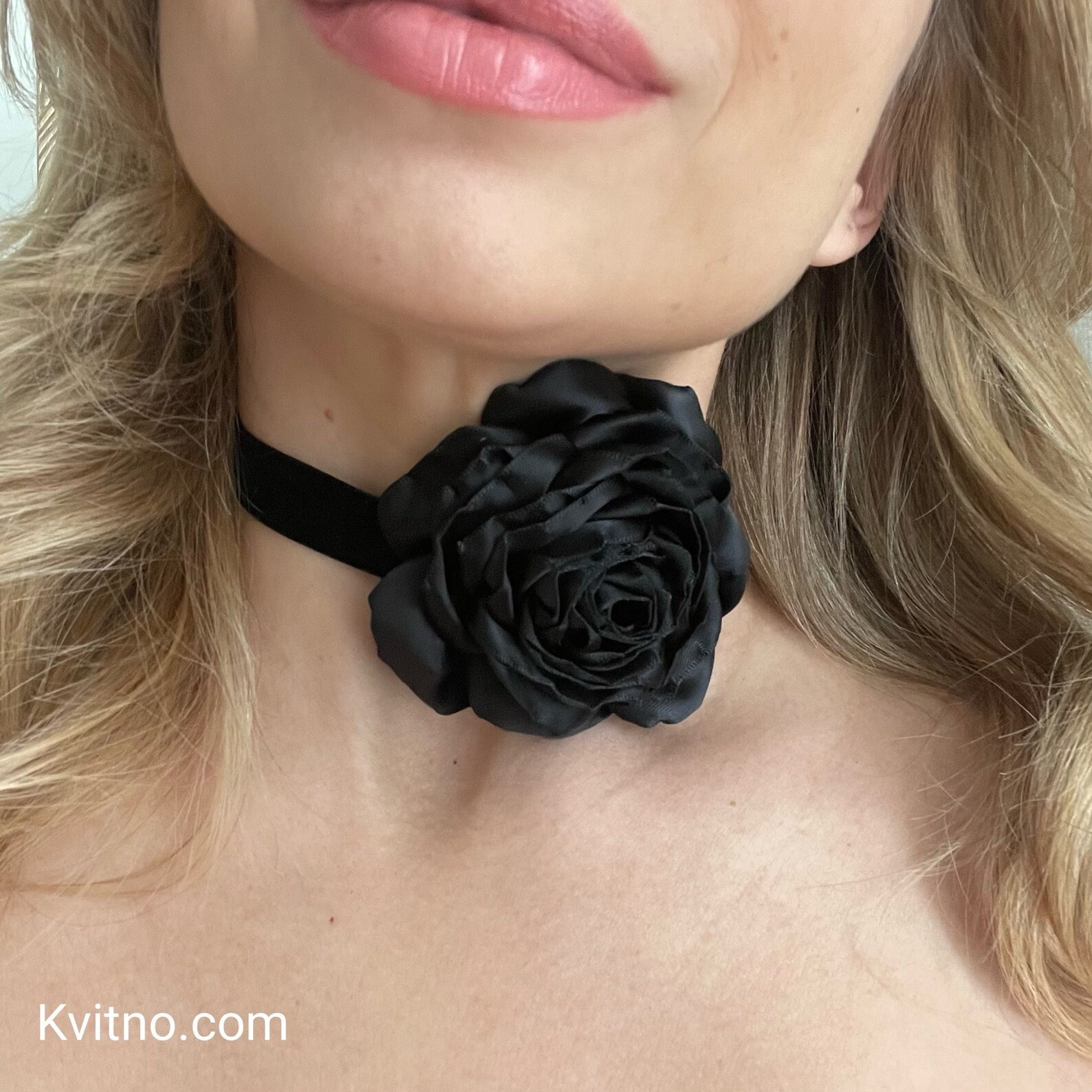 Black Flower Choker Necklace Velvet Choker Victorian Choker - Etsy
