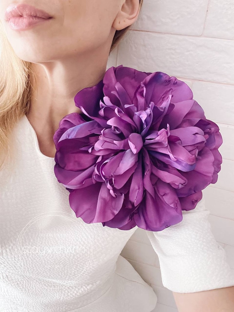 Large Flower Brooch Giant Flower Fabric Flower for Prom - Etsy