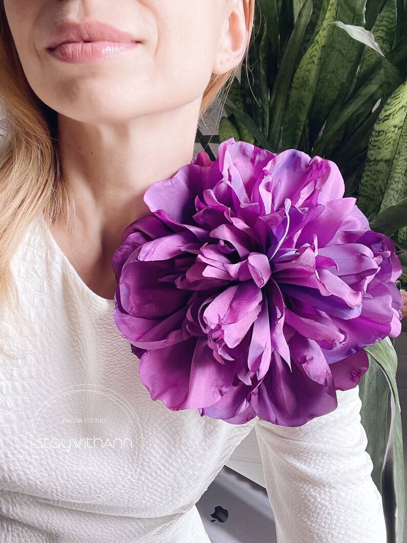 Large Flower Brooch Giant Flower Fabric Flower for Prom - Etsy