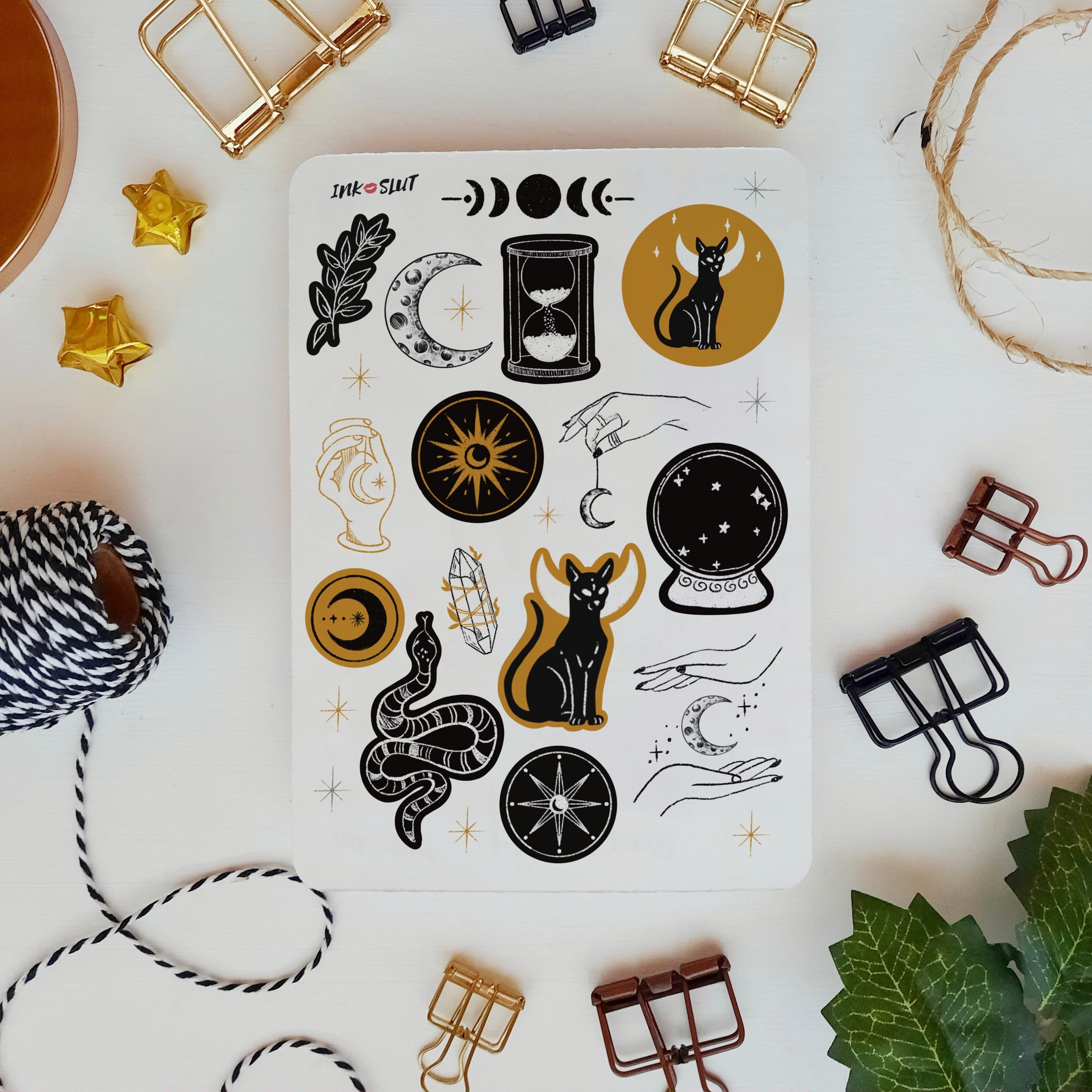 Celestial Starburst Sticker Sheet 23 Hand Drawn Stickers Bullet ...