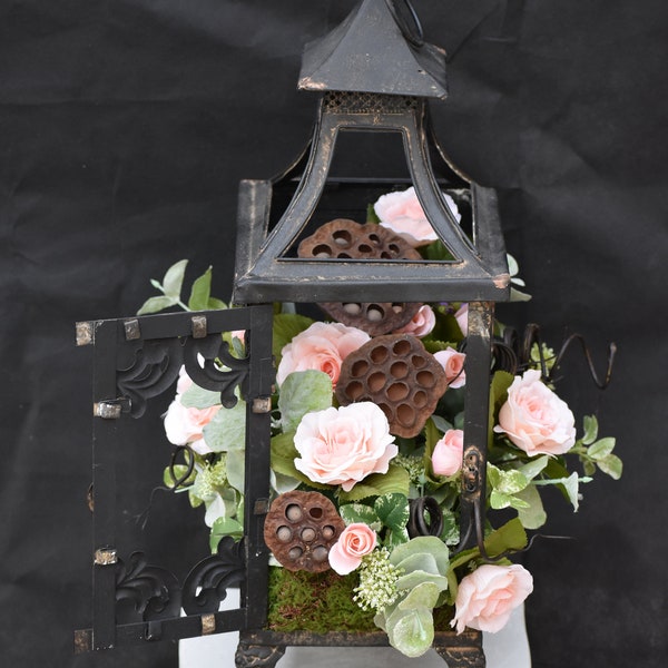 Lantern Floral Arrangement - Etsy