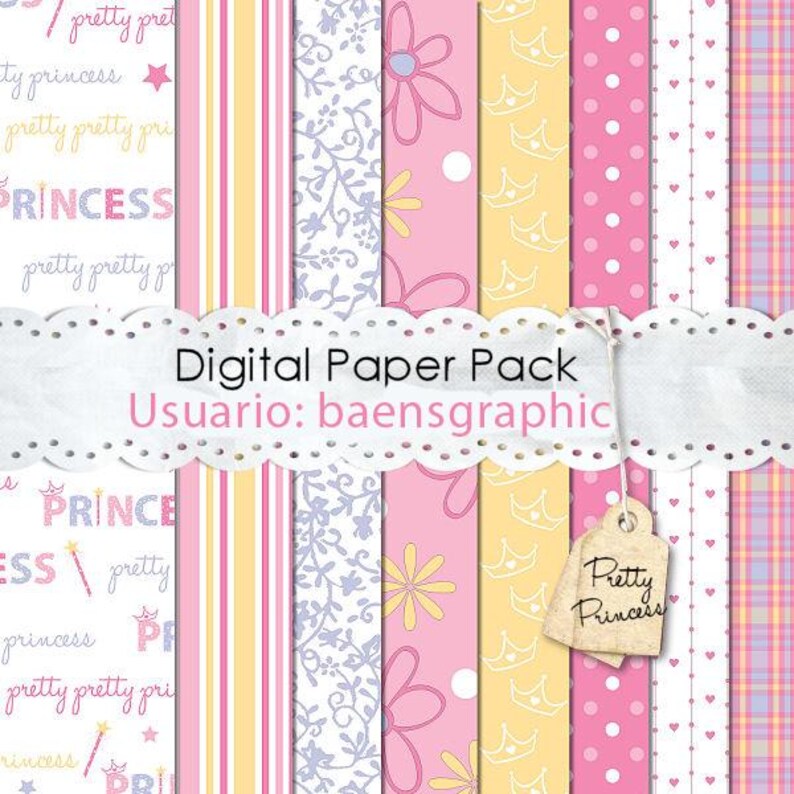 Pretty Princess Digital Paper Kit - Etsy