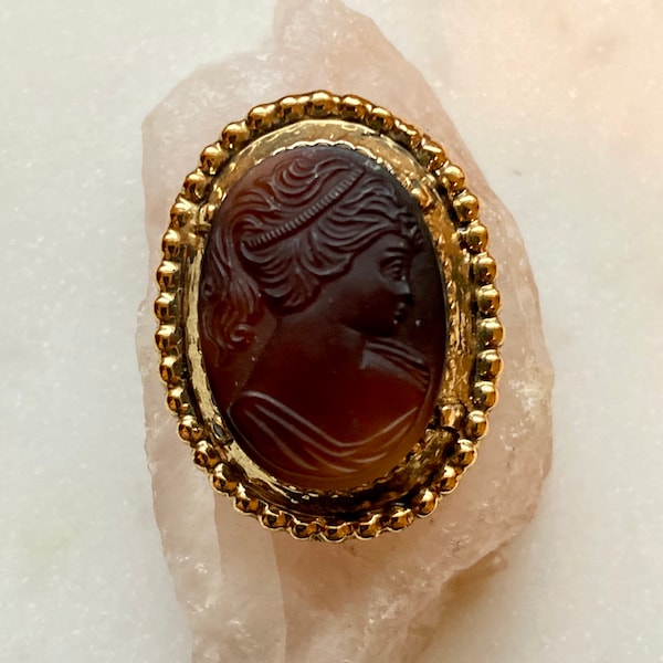 Amber Glass Cameo - Etsy