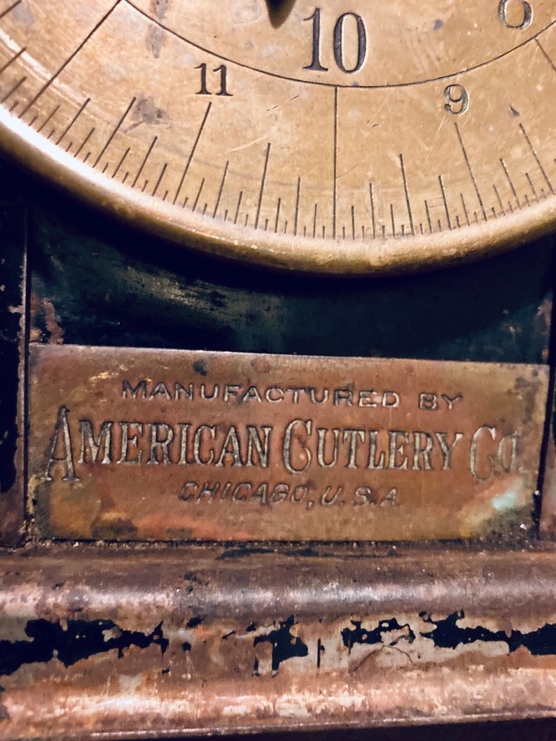 Antique American Cutlery Scale - Cast Iron & Original Lithograph Decals ...