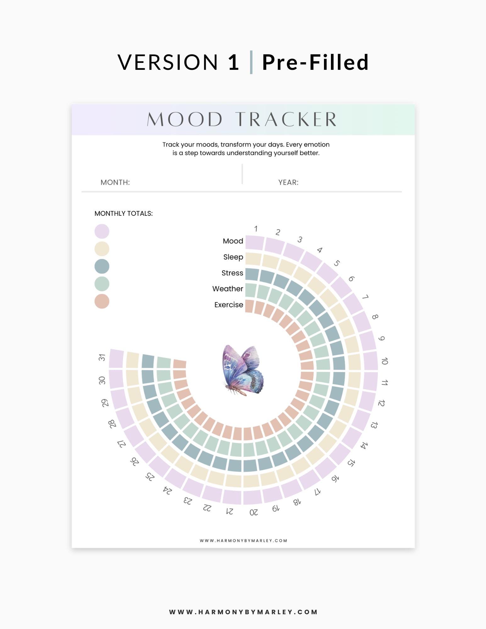 Monthly Mood Tracker, Daily Sleep Tracker, Daily Stress Tracker ...
