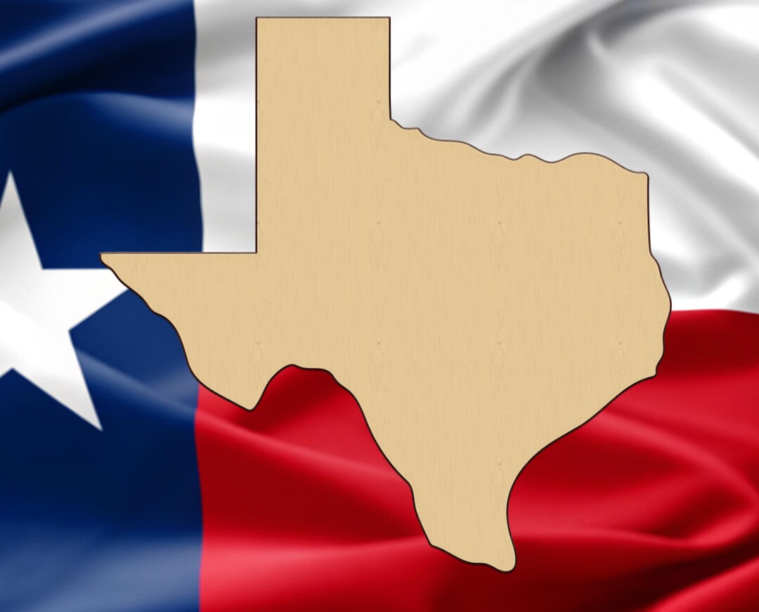 Wood Texas Map State Lonestar Cutout Raw Unpainted Shape Sign 1/5 ...