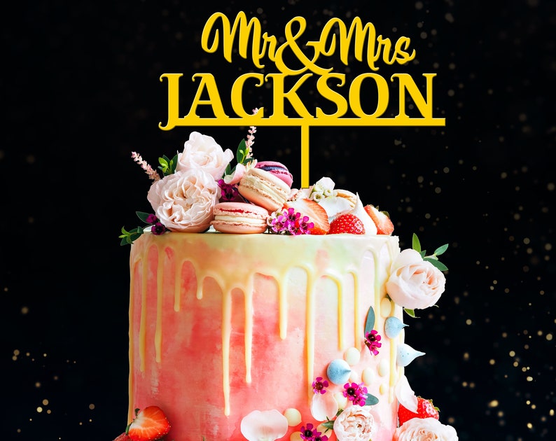 Custom Wedding Cake Topper Acrylic Wood Cutout Sign | Etsy