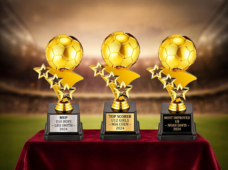 Acrylic Engraved Tag Soccer Trophy Award Prize Plate Custom ...