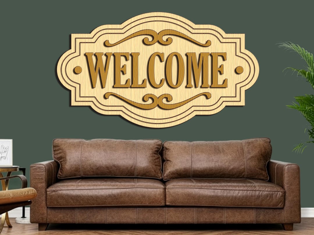 Wood Welcome Sign Cutout Royal Vine Floral Wall Unpainted 1/5" Thick - Etsy