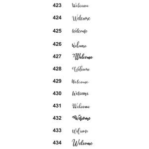 Custom Welcome Script Words Text Letter Vinyl Decal Sticker ...