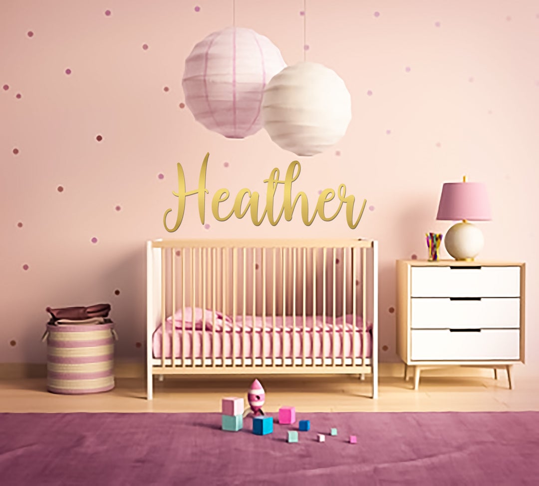 Custom Baby Girl Vinyl Lettering Nursery Bedroom Script Name Decal - Etsy