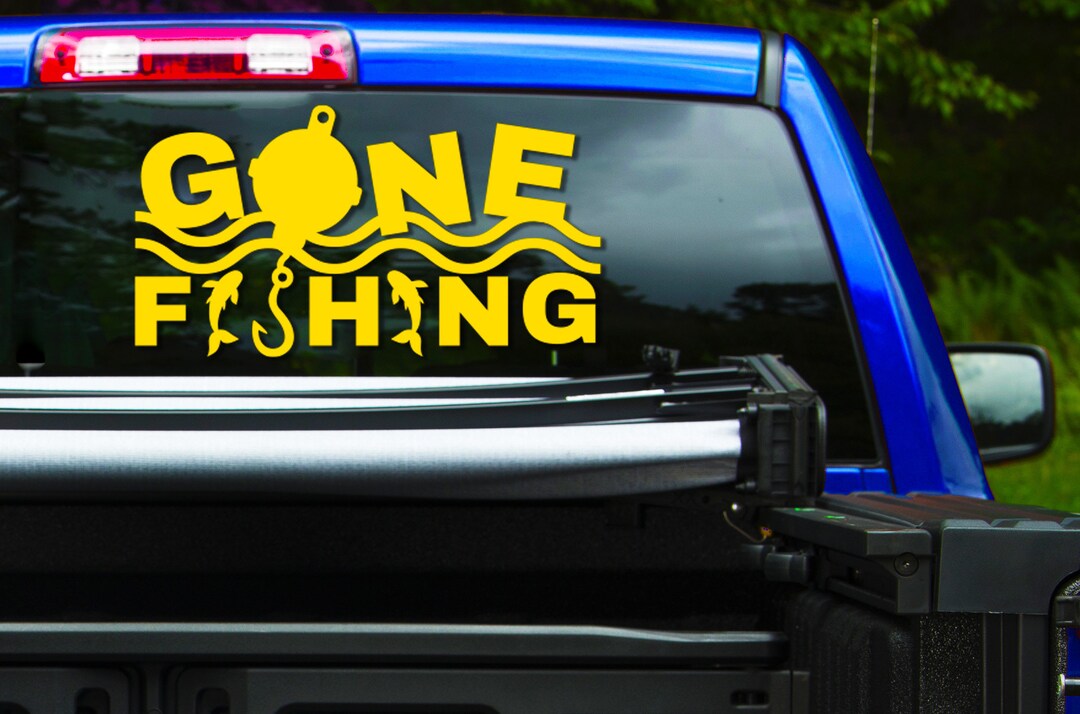 Gone Fishing Hook Lake Water Beach Decal Sticker Fantasy Vinyl ...