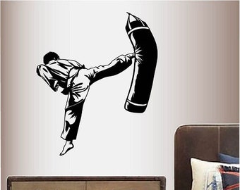 Karate Wall Decal Karate Art Wall Decal Sports Vinyl Karate - Etsy