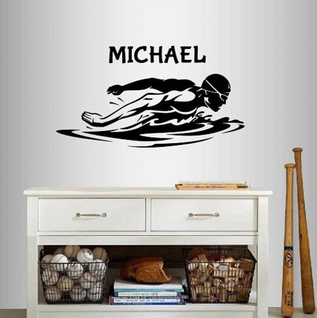 In-style Decals Wall Vinyl Decal Decor Sticker Swimming Man Swimmer ...