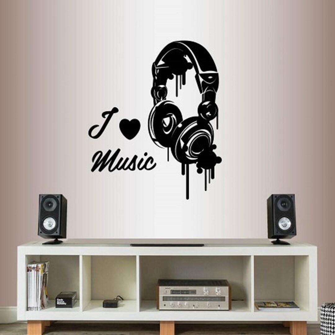 In-style Decals Wall Vinyl Decal Art Sticker I Love Music Quote Phrase ...
