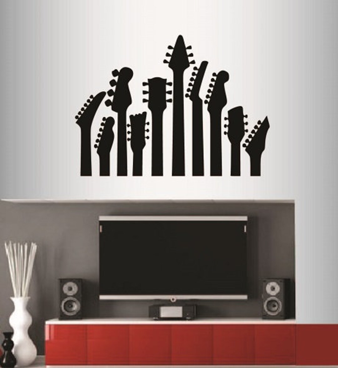 In-style Decals Wall Vinyl Decal Art Sticker Guitar Necks Music Rock ...
