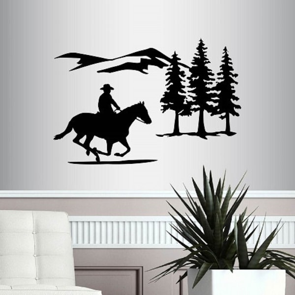 Cowboy Wall Decal - Etsy