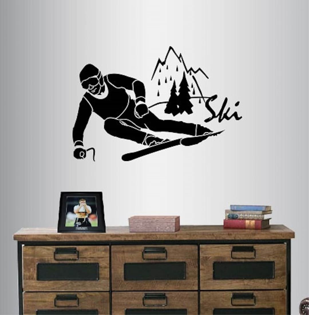 In-style Decals Wall Vinyl Decal Home Decor Art Sticker Ski Word Sign ...