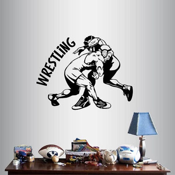 Wrestling Wall Decal - Etsy