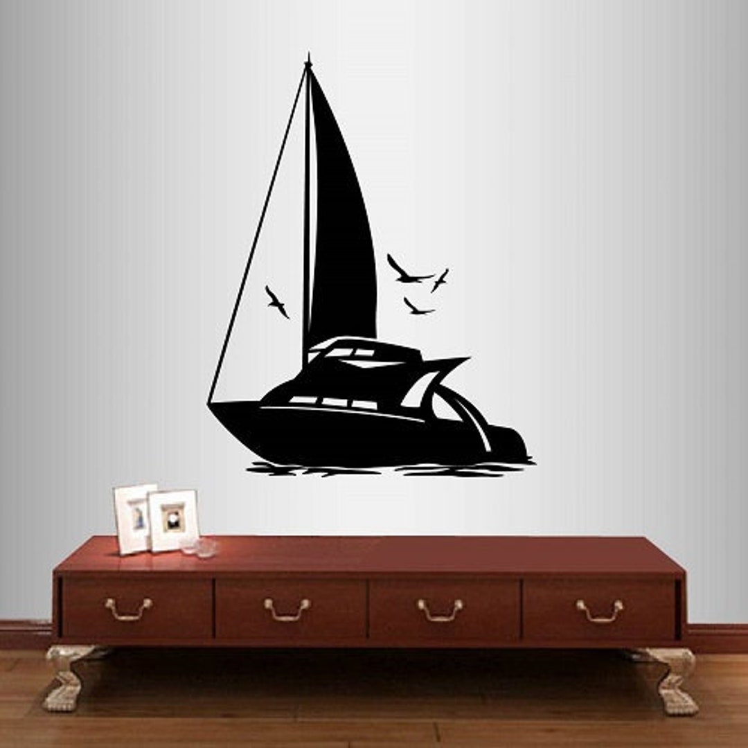 In-style Decals Wall Vinyl Decal Home Decor Art Sticker Sailing Boat ...