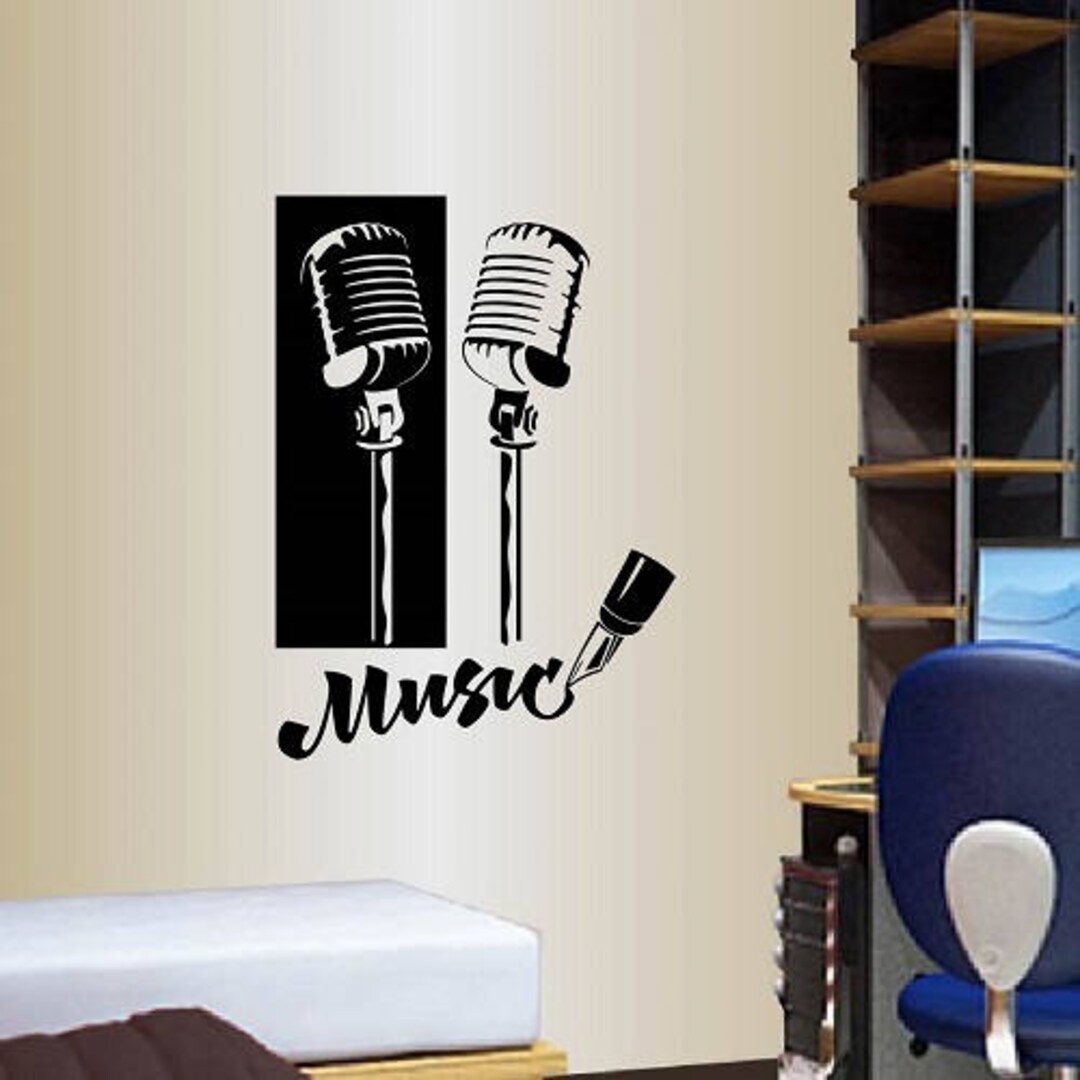 In-style Decals Wall Vinyl Decal Art Sticker Music Microphone Bedroom ...